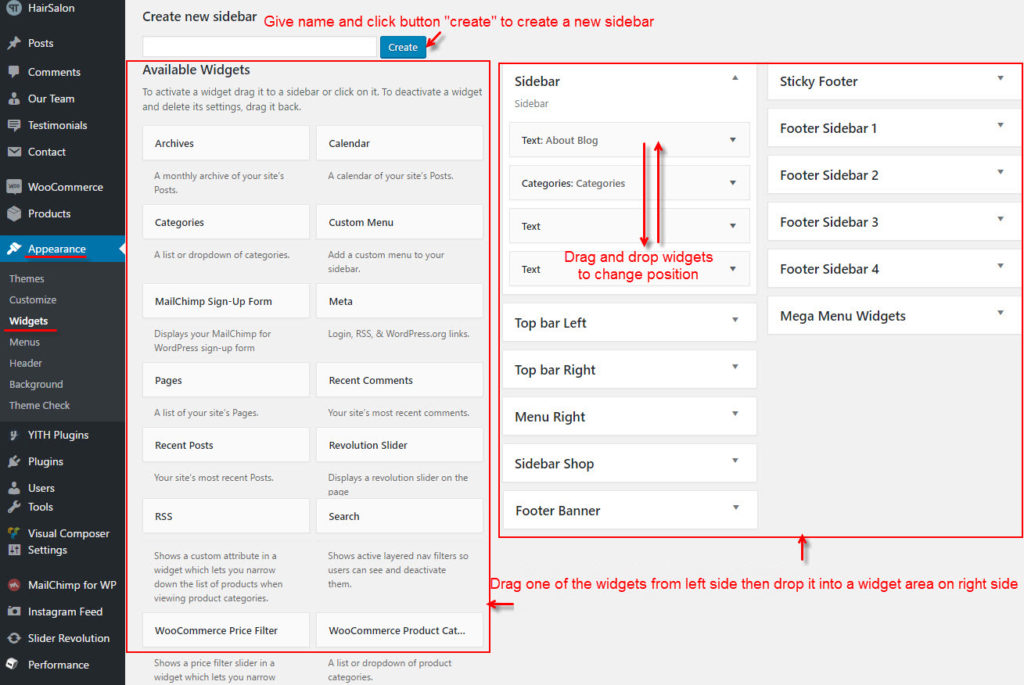 Create A Widget Area - Widgets - ThimPress Docs