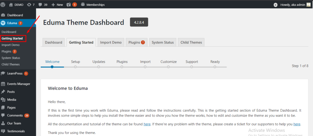 Getting Started - Eduma - ThimPress Docs