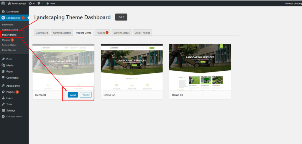 Installation - Landscaping - ThimPress Docs