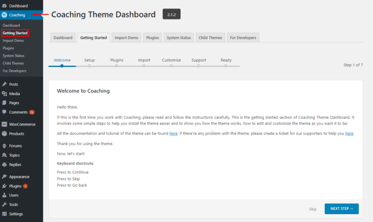 Getting Started - CoachingWP - ThimPress Docs