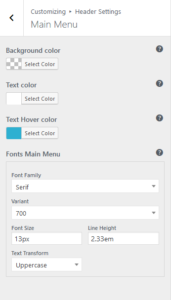 Header Settings - Customization - ThimPress Docs