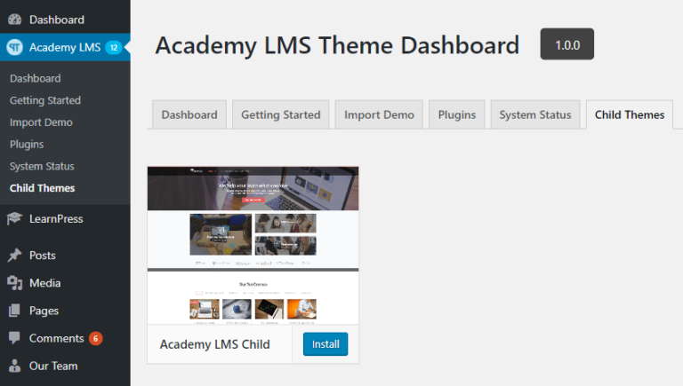 Child Theme - AcademyLMS - ThimPress Docs
