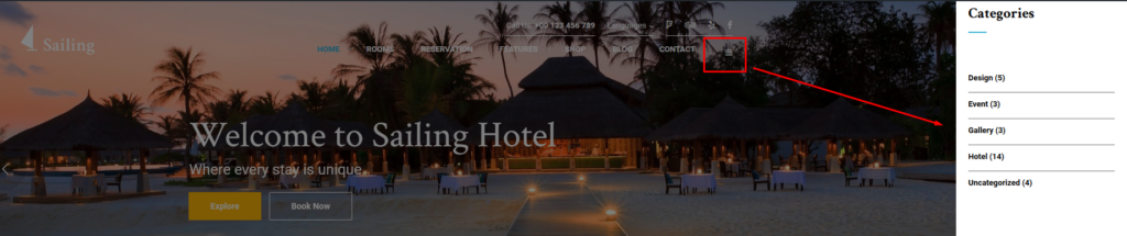 Header Settings - Customization - ThimPress Docs