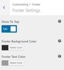 Footer - Customization - ThimPress Docs
