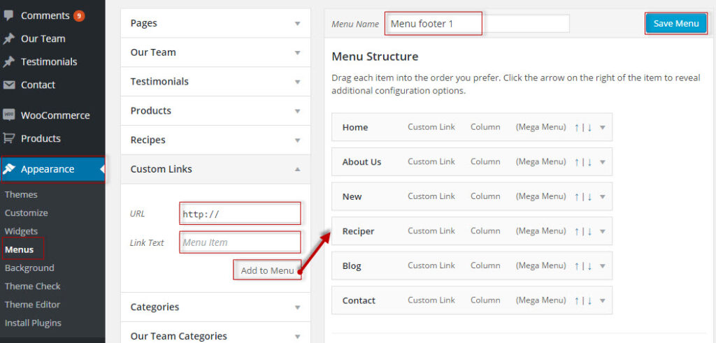 Set Up Footer - Configuration - ThimPress Docs