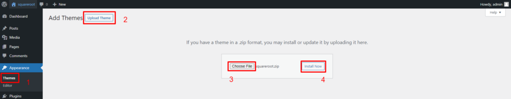 Upload Theme - Installation - ThimPress Docs