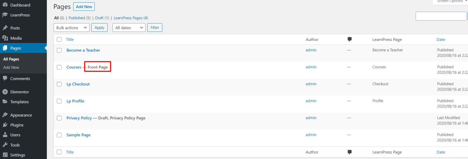 Admin Learnpress - docs.thimpress.com