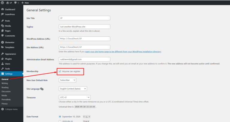 Admin Learnpress - docs.thimpress.com