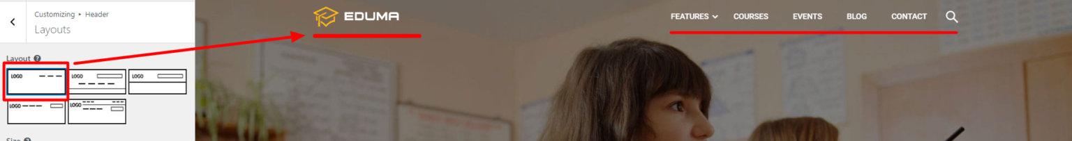 Header - Customize - ThimPress Docs