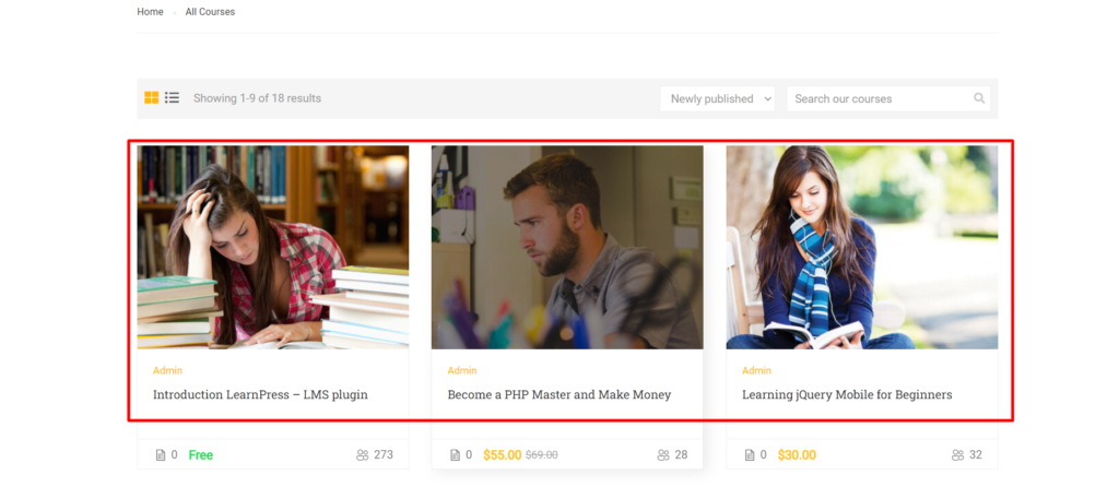 Course - Customize - ThimPress Docs
