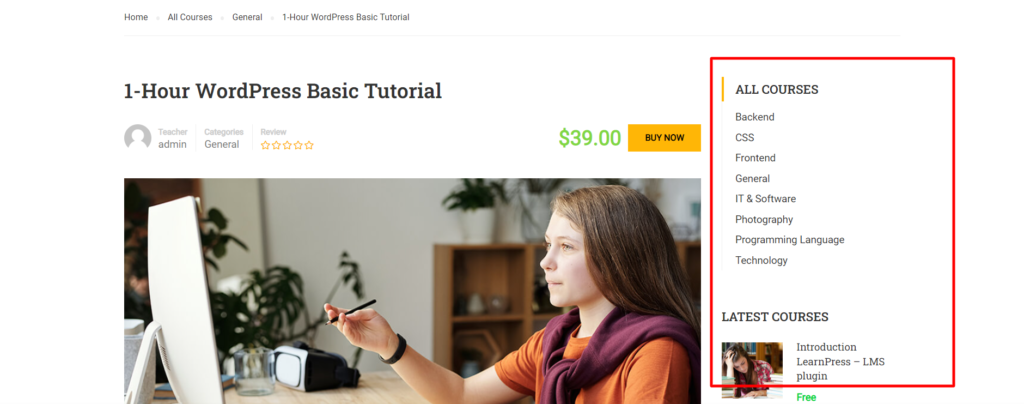 Course - Customize - ThimPress Docs
