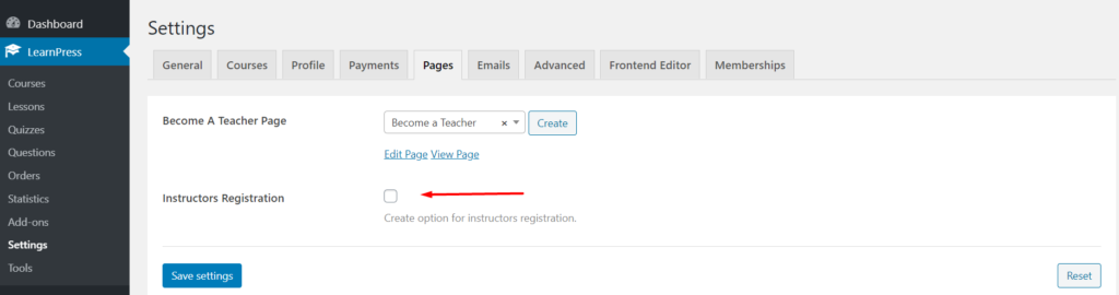 Admin Learnpress - docs.thimpress.com