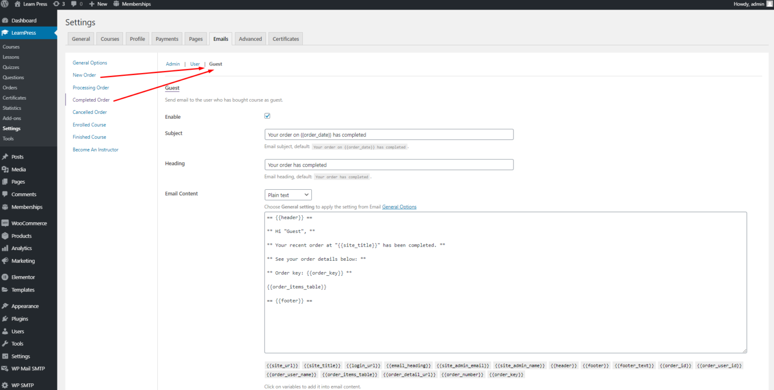 Admin Learnpress - docs.thimpress.com