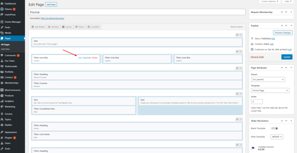 Home Page - Edit With Site Origin Page Builder - ThimPress Docs