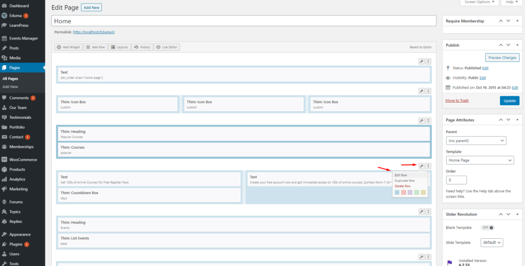 Home Page - Edit With Site Origin Page Builder - ThimPress Docs