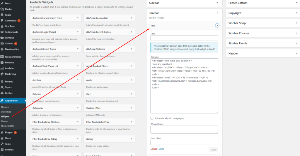 Toolbar - Edit With Site Origin Page Builder - ThimPress Docs
