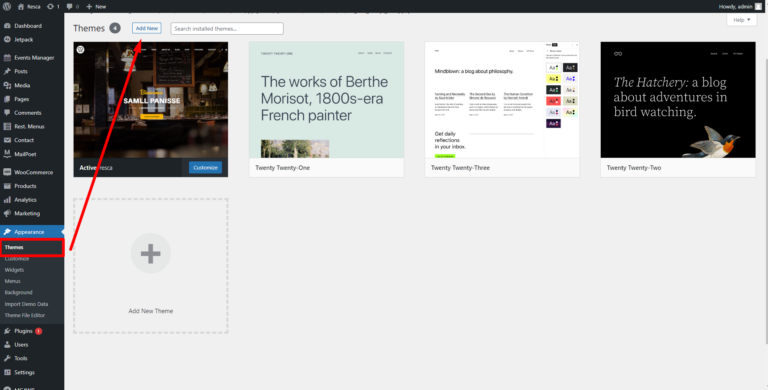 Upload Theme Installation Thimpress Docs