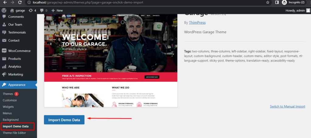 Installation - Garage - ThimPress Docs