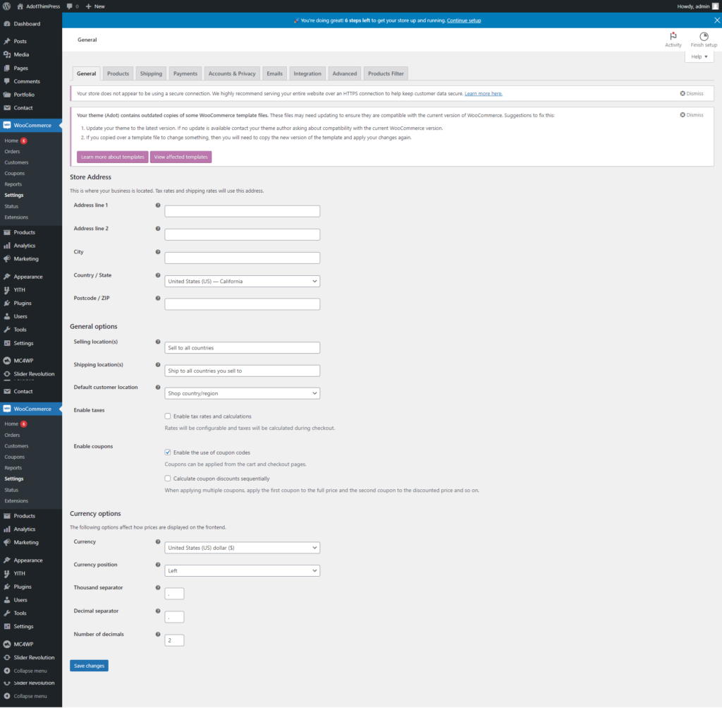 Woocommerce Settings - Configuration - ThimPress Docs