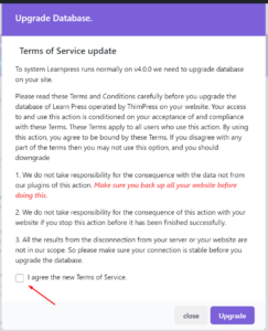 Upgrade database to LearnPress 4.0 and how to fix some issue when update - docs.thimpress.com