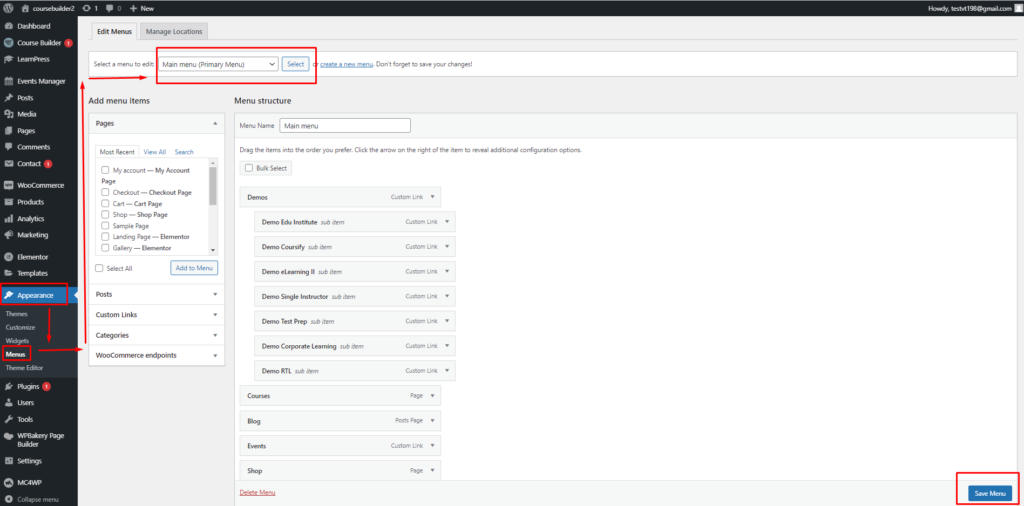 Main Menu - Elementor - ThimPress Docs