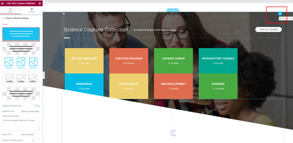 Course Collection Elementor Thimpress Docs
