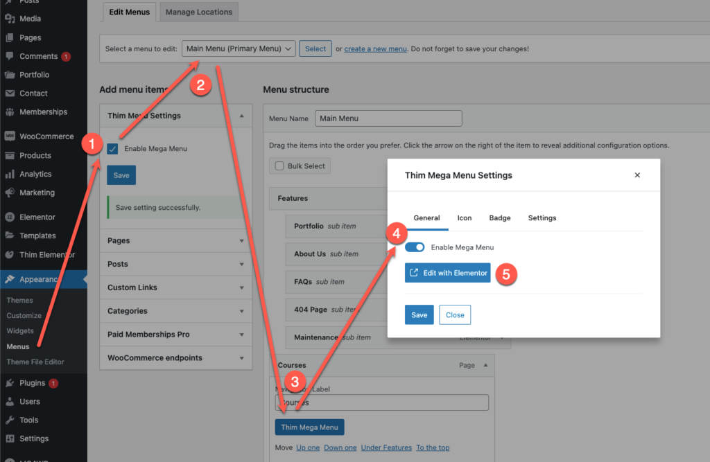 Mega Menu - Edit With Elementor Page Builder - ThimPress Docs