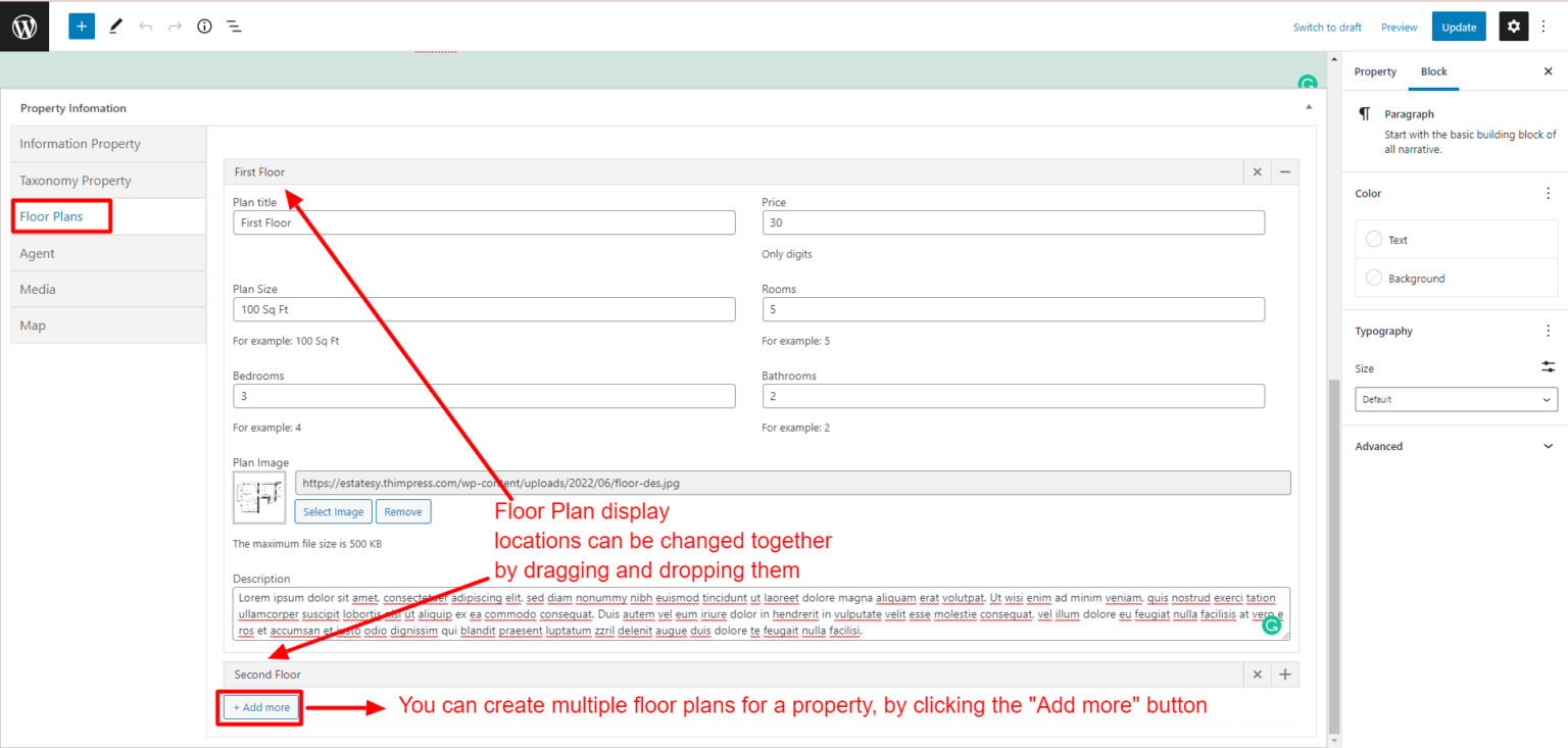 Floor Plans - Property - ThimPress Docs