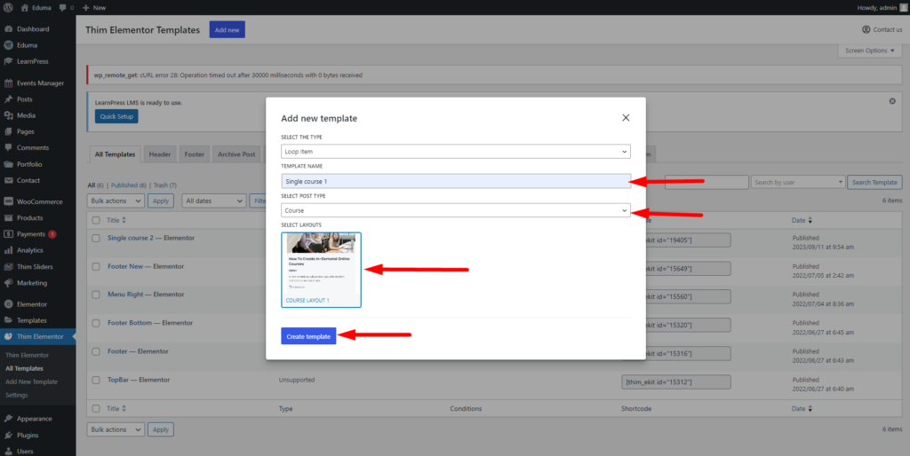 Course - Edit With Elementor Page Builder - ThimPress Docs