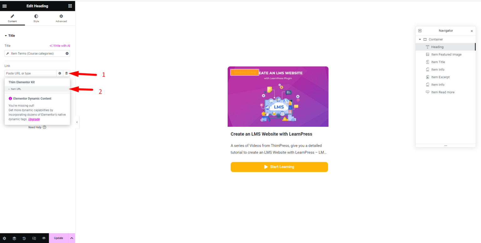 Course - Edit With Elementor Page Builder - ThimPress Docs
