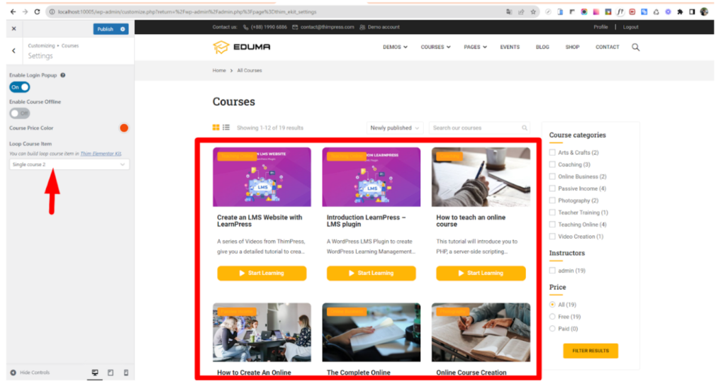 Course - Edit With Elementor Page Builder - ThimPress Docs