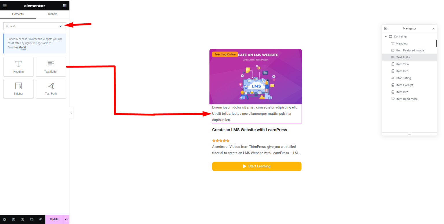 Course - Edit With Elementor Page Builder - ThimPress Docs