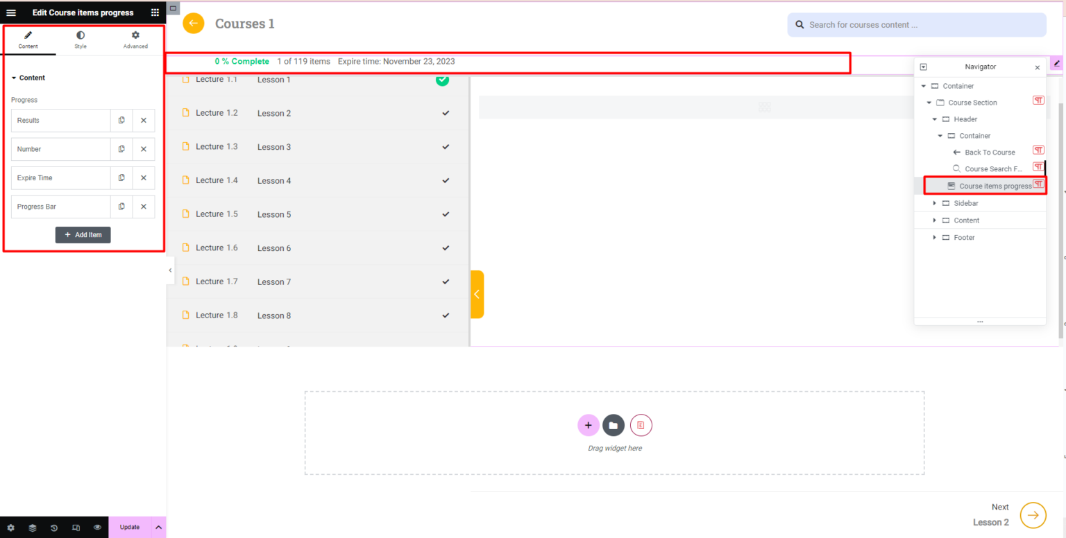 Course - Edit With Elementor Page Builder - ThimPress Docs