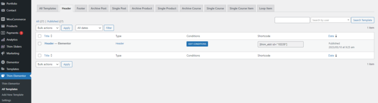Header - Edit With Elementor Page Builder - ThimPress Docs