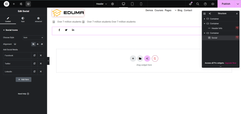 Social - Content Elements - ThimPress Docs