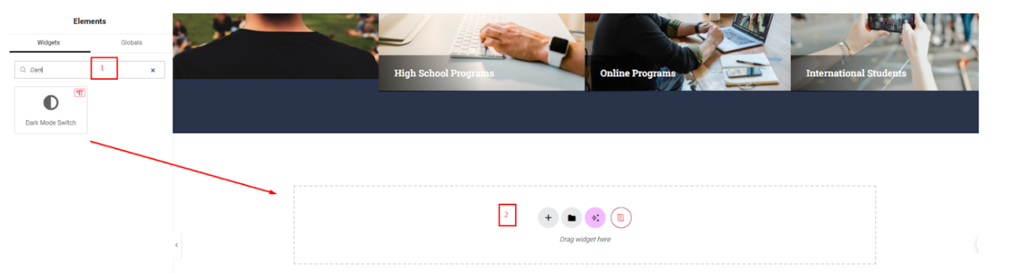 Dark Mode Switch - Content Elements - ThimPress Docs